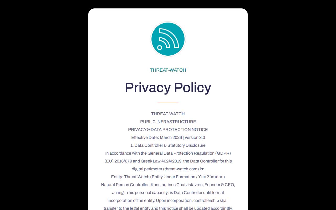 THREAT-WATCH: Privacy Policy